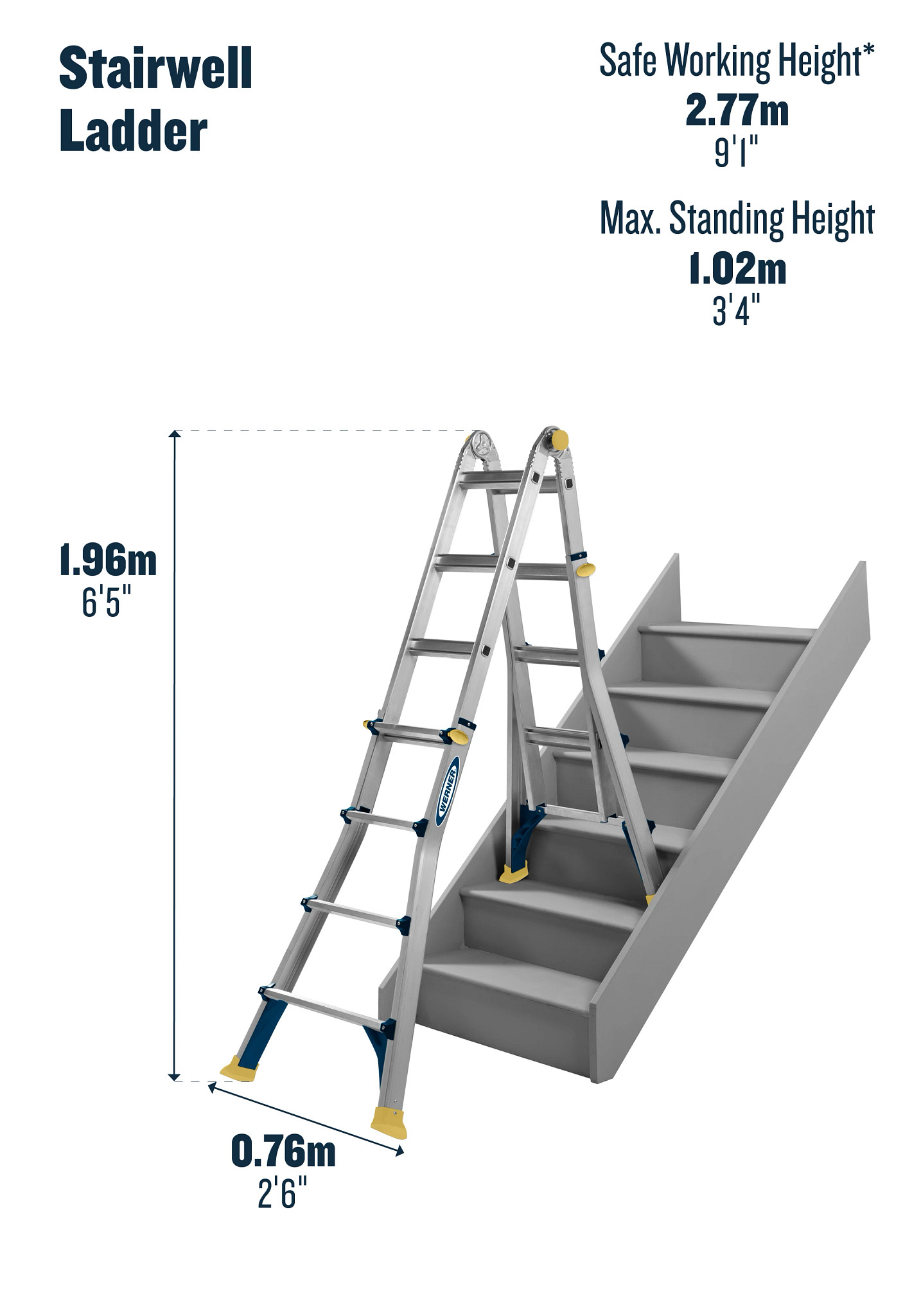Stairwell Ladder PreAsion Black Side Mounted Loft Folding Ladder Attic