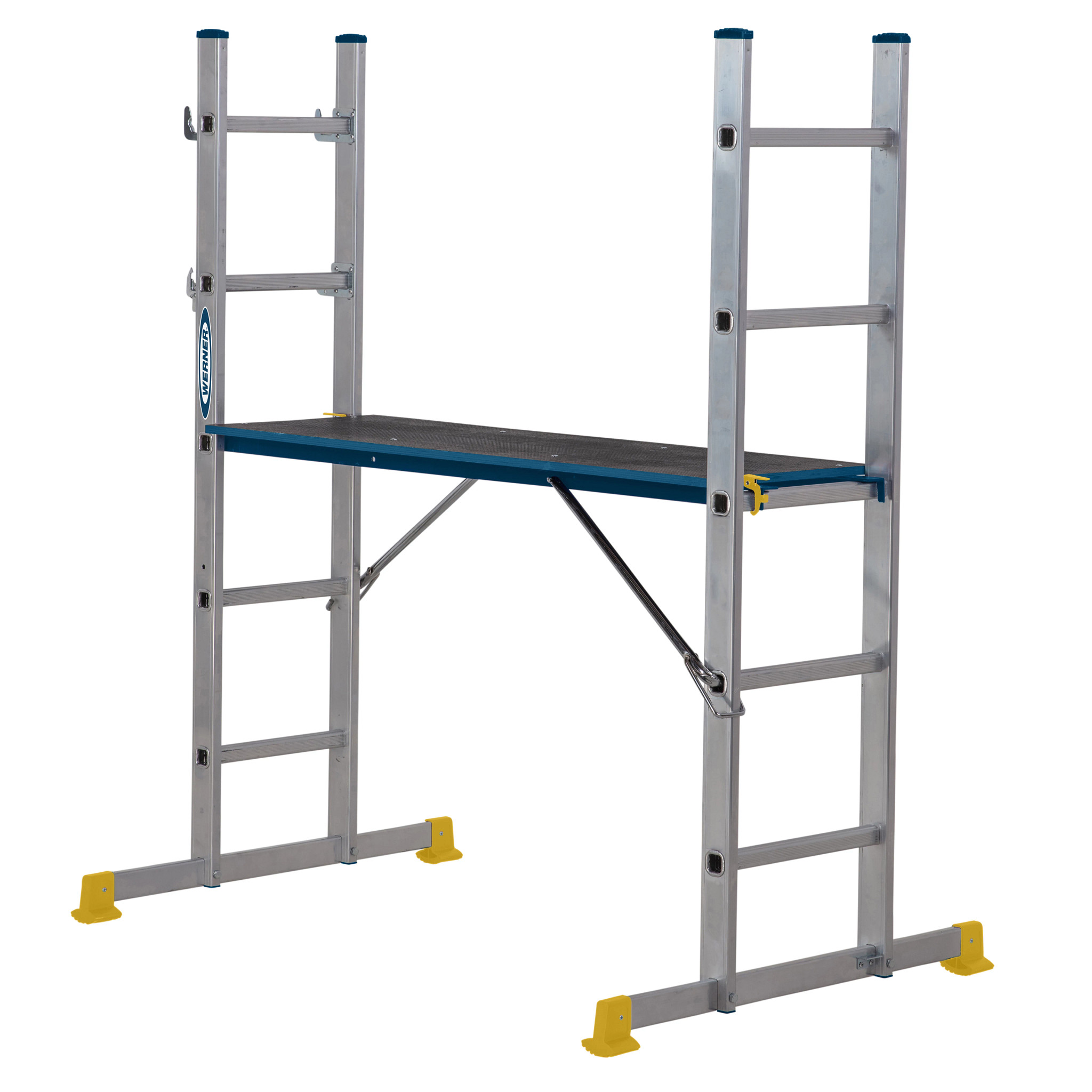 Ladder On An Elevated Platform Mobile Warehouse Platform Safety Steps